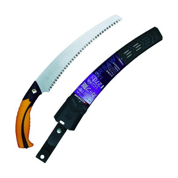 ■特徴 生木剪定用です。 カーブ形状で食い込みが良く、パワフルに切断します。 アサリが無いので切り口が綺麗です。  ■用途 生木の剪定に。  ■仕様 衝撃焼入れ 無電解ニッケルメッキ アサリなし  ■材質 刃：炭素工具鋼 柄：ポリプロピレン...