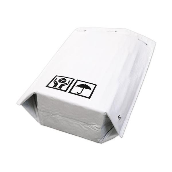 ■特徴 底マチ付なので厚みのある箱物に最適です。 表面は耐水性のポリエチレン製になります。 内側には粒型緩衝材付になります。 表面は白色、内側はグレーフィルム加工の為、中身が透けません。 フタには静電気防止テープが付いているので、簡単に梱包...