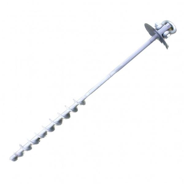 【特長】 建築土木用フレペグは、らせん状の軸と自由に回転するフックで構成された大型の杭（ペグ）です。  引抜強度はストレートな杭の5〜6倍強く抜けにくい仕様です。  逆回転させれば簡単に抜くことができるので抜けにくく、抜きやすいです。  杭...