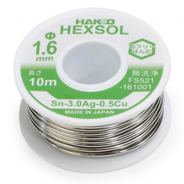 ●糸はんだ  ●鉛フリーはんだ  ●線径:Φ1.6mm  ●組成:Sn-3.0Ag-0.5Cu  ●融点:217〜220℃  ●フラックス入り  ●入数:10m巻き×1個  ●JEITA*推奨のはんだで、鉛フリー化当初から使用されており、多...