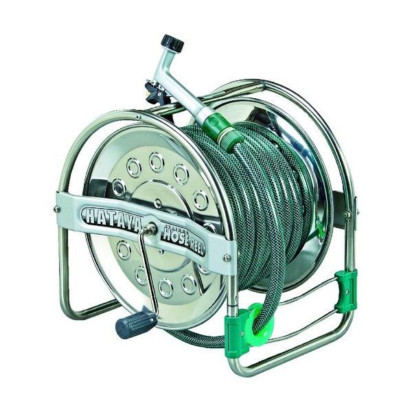 ホースの巻き取りが楽な大型ハンドルです。 耐寒・耐圧に優れた21m網入防藻ホース付(一次側1m含)です。 一次側ホース用ノズルコネクター・ホースバンド付です。 丈夫で美しいステンレスタイプです。 『コロコロガイド』で巻取りがスムーズです。 ...