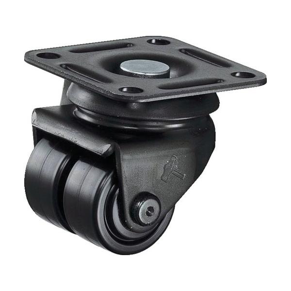 ■特徴 旋回部のボールレース径が大きく、ダブルホイールのため、相互の反転作用により旋回がスムーズ、また偏平車輪の採用で走行安定性に優れています。  ■用途 低床・重荷重が必要な機器に。  ■仕様 プレート式 低床式 自在式 ベアリング入  ...