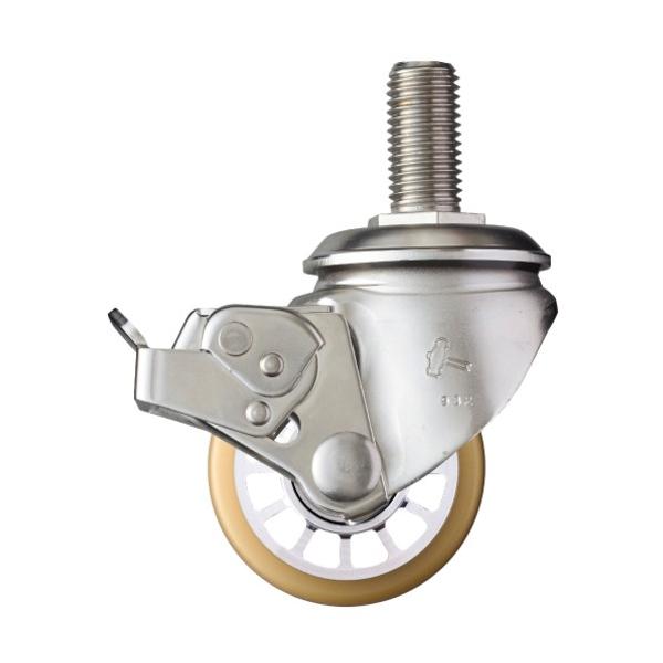 ■特徴 耐蝕性・耐水性に優れた低床式重荷重用オールステンレスキャスターです。 ■材質 金具:ステンレス 車輪:ウレタン（熱可塑性）    【重量】 1216G 【入数】 1点 【原産国】 日本製 545SSABAU75