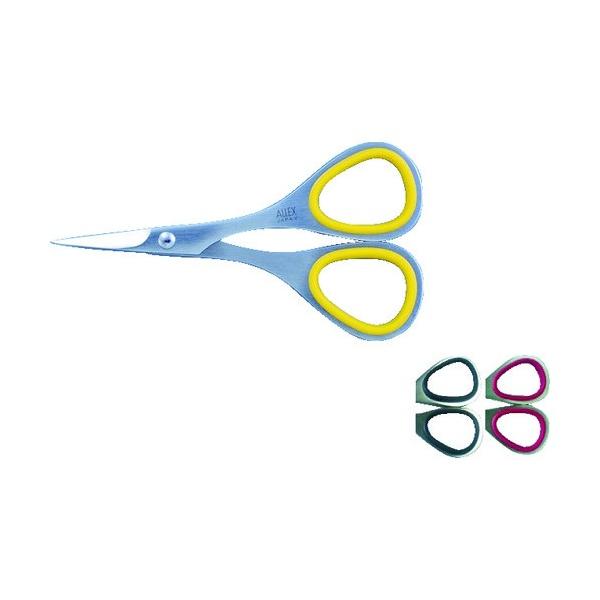 ■特徴 細かい作業に最適な鋏です。 ハイカーボンステンレス刃物鋼を使用しているので、硬さ、耐摩耗性に優れています。  ■用途 細かい作業 刺繍用  ■仕様 切断能力：薄手の布、糸など リング色：赤、黄、黒（アソート）  ■材質 刃部:ハイカ...