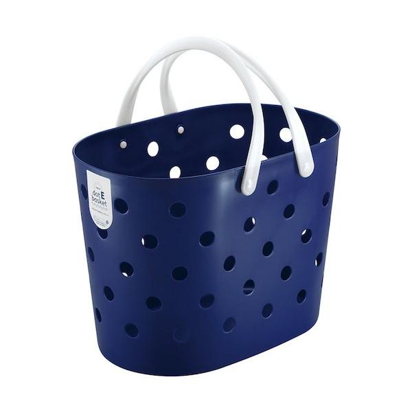 雑貨収納・バス収納に！ 持ち手付きバスケット ソフト素材のバスケットかご。 便利なミニサイズ。 化粧水や香水など、コスメ用品の収納に。 材質:ポリエチレン   【サイズ】 幅25.4×奥行19.2×高さ18.1cm 【カラー】 ネイビー 【...