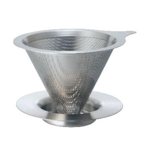 ■特徴 オールステンレス製ダブルメッシュフィルターのドリッパーです。 細かいエッチング加工を施したメッシュフィルターを二重に重ねたドリッパーです。  ■仕様 1杯〜2杯  ■材質 ドリッパ―：ステンレス   【サイズ】 13.2×10.9×...