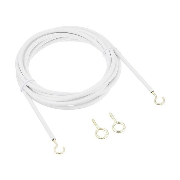 ■特徴 間仕切りや物干し、物吊りなど様々な使い方ができます。 リング式クリップなどと併用すれば間仕切りや目隠しカーテンとしてお使い頂けます。 ■仕様 1本入 ■材質 鋼線塩ビコーティング ■付属品 取付金具2コ    【重量】 65G 【原...