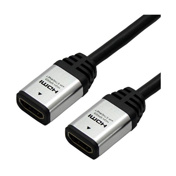 ●コネクタ形状:HDMI標準コネクタ（タイプA/メス）×2  ●コネクタサイズ:W19.6×H11.6×D37.7mm  ●ケーブル直径:約6.0mm  ●ケーブル長:1m  ●パッケージ:PET箱  ●保証期間:1年間  ●HDMI端子（...