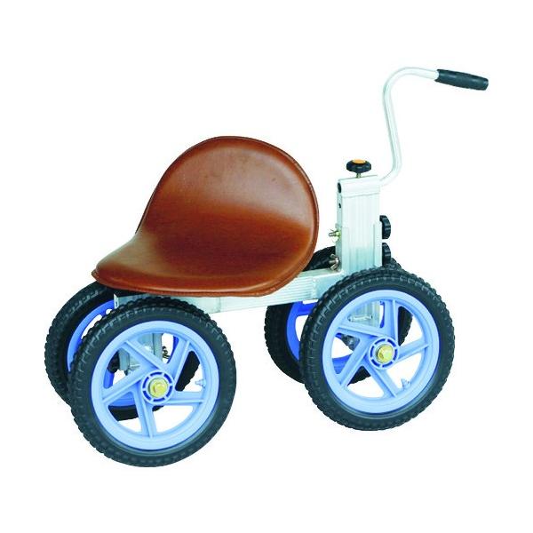 アルミ製の乗用作業車です。 12インチノーパンクタイヤを使用しているため、走行がスムーズで腰への負担が軽減されます。 イス回転式の座面が少し高めのハイタイプです。 用途 座面が少し高いため地面より少し高いところの作業に適しています。 組立品...