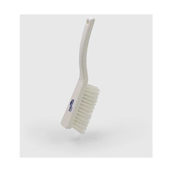 ■特徴 レジンセットで毛の抜け落ちによる異物混入のリスクを回避するブラシです。 ■用途 粉状のものを使用するカウンターなどの清掃に。 ■材質 ボディ・ポリプロピレン フィラメント・ポリエステル    【カラー】 白 【重量】 173G 【原...