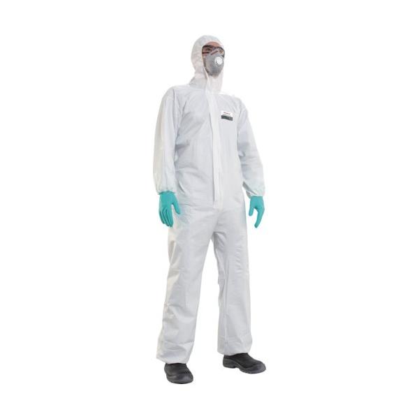 ■特徴 透湿度の高いSMS製防護服です。 頭部にフィットする立体的な構造のフードです。 袖口や足首、ウエストゴムの締まりが粉じんの付着を軽減します。  ■用途 医療関連、製薬業用。 粉じん、粉体作業用。 アスベスト除去などに。  ■仕様 使...