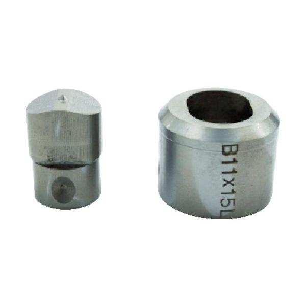 充電油圧式パンチャー用ポンチ・ダイスセットです。 用途 イクラ製パンチャー用の替刃セット。 穴径(mm):10×15 穴サイズ(mm):長穴10×15 適合機種:IS-MP15L、IS-MP15LE、IS-MP15LX、ISK-MP15LT...