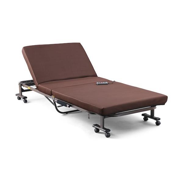 ■特徴 ●組立不要で、すぐに使える折りたたみ電動リクライニングベッドです ●リモコンを押すとワンタッチでリクライニングが可能です ●リモコンが収納できるポケット付きです ●指挟みなどの事故を防止する安全設計です ●ベッドの移動や開閉に便利な...