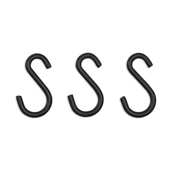 ■特徴 カラー メタルラック専用のS字フックです。 3個セットです。 小物などの掛ける収納に便利です。  ■材質 スチール（粉体塗装）    【カラー】 ブラック 【重量】 9g 【入数】 3個 CMM3SF