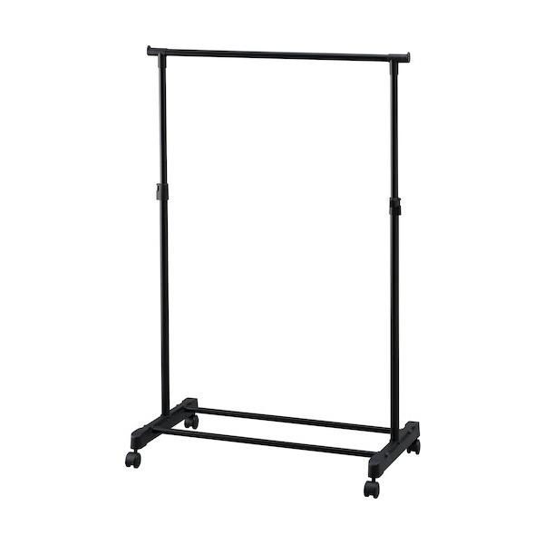 ■特徴 ブラック塗装仕上げでインテリアに馴染みやすいパイプハンガーです。 安定感抜群で、たくさん掛けられます。 ハンガーパイプの高さは約87.5〜150cmの間で、無段階調整可能です。 服の丈に合わせて、ストッパーをゆるめて伸縮させ、高さを...