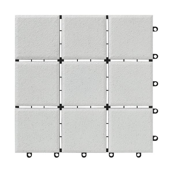 ■特徴 ベランダや庭に敷くことができる、上質でモダンなデザインのセラミック調タイルデッキです。 セラミックのような質感なのに軽量のため、設置だけでなく廃棄も簡単です。 工具不要で簡単設置できます。上からはめるだけで簡単に接続でき、拡張や組み...