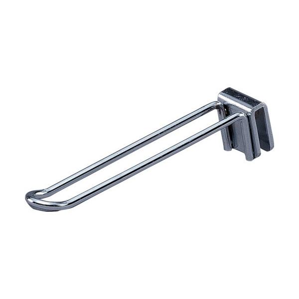 ■特徴 メタルラック専用のシングルタイプのフックです  ■仕様 耐荷重：5kg  ■材質 スチール 表面処理:クロムメッキ仕上げ ●間口(mm):163 ●奥行(mm):32 ●高さ(mm):40 ●支柱径(mm):25 ●長さ(mm):4...