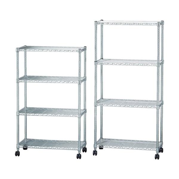 商品画像はイメージ画像です。実際とは異なる場合がございます。 ■特徴 クロームメッキ仕上げのラックです。 クギやねじを使わずに簡単に組み立てることができます。 棚の高さは25mmピッチで変えることができます。  ■用途 様々な大きさの物の収...