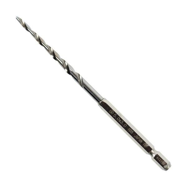 【用途】 木ネジ・釘の下穴あけ用。 【特長】 アルミサッシ同時穴あけ可能。 電気ドリル・ドリルドライバー・インパクトドライバー対応。 【仕様】 ・サイズ:138×6.35×6.35mm ・質量:25g ・軸径:6.35mm六角軸 ・材質:ハ...