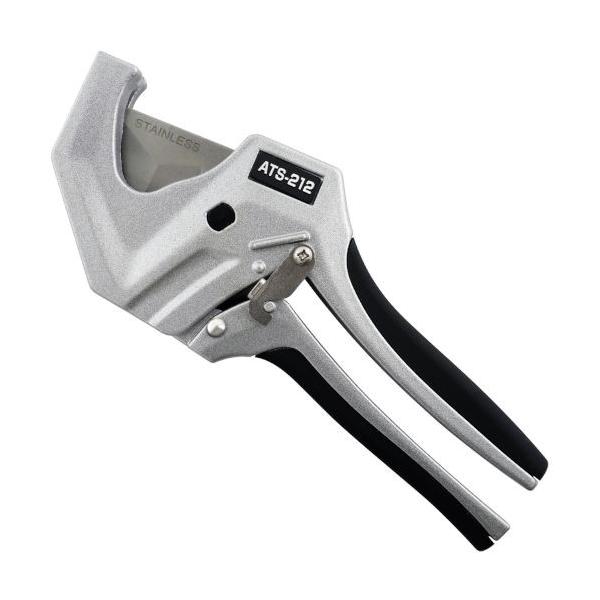 「特徴」 ●ワンアクションで刃が開き、ラチェット機構で楽に塩ビ管等をカット出来ます。 ●パイプを受ける部分に「段付きガイド」を設けました。 小径パイプを受け止めるため暴れさせず切断しやすい新設計です。 ●外径42mmまでのパイプを切断できま...