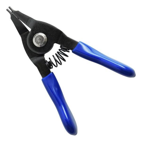 【特長】 スナップリングの脱着に。 保管時にかさばらないミニタイプ。 軸用・直爪。 握ると開くタイプ。 C型止め輪（スナップリング）の脱着専用工具です。 軸用・穴用と2種類あります。 【用途】 自動車、機械、家電、電子機器等あらゆる機械類の...