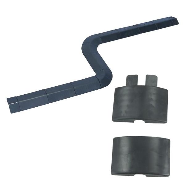 パーツの連結で、長さ・曲がりも自由自在！ ●端末部(A)+端末部(B)のセット ●幅75mmタイプ ●上からかぶせるだけの簡単設置 ●曲線パーツを組み合わせて、様々な曲線にも対応 ●材質:PVC ●用途 ・ホテル、倉庫、展示場、イベント会場...