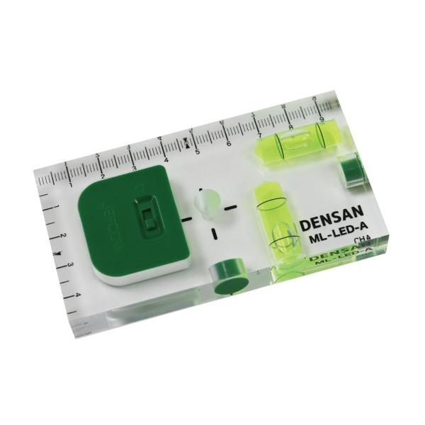 LEDライト付レベル 暗い場所の水平出しが可能 ●2面に合計2個磁石付 ●目盛り付 ●垂直・水平 ●使用電池:LR44×2個(電池は付属しておりません) ・サイズ:95×51×13mm ・質量:71g メーカー名:ジェフコム、デンサン 汎用...