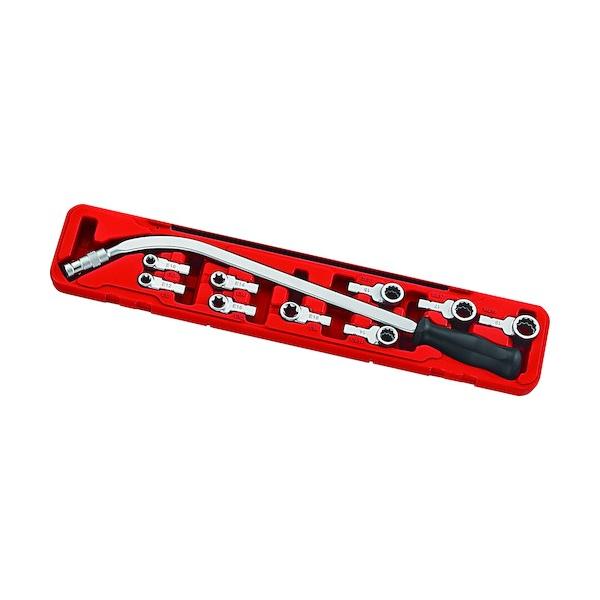 ■特徴 サイズ：12ポイント：12.13.14.15.16.17.18.19mm　スタータイプ：E10.E12.E14.E16.E18レンチアダプター：差込9.5ｍｍ  ■用途 ベルト交換時に使用します。  ■仕様 ベルトテンショナーレンチ...