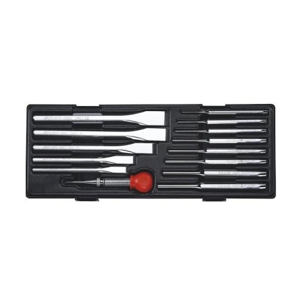 ■特徴 各種整備用途にお使いいただけます。  ■仕様 ポンチサイズ：1.6・2.3・3.2・4.0・4.8・5.5・6.4・8.0mm　チゼルサイズ：10×140L・12×150L・16×170L・19×200L・22×200L 単品補充 ...