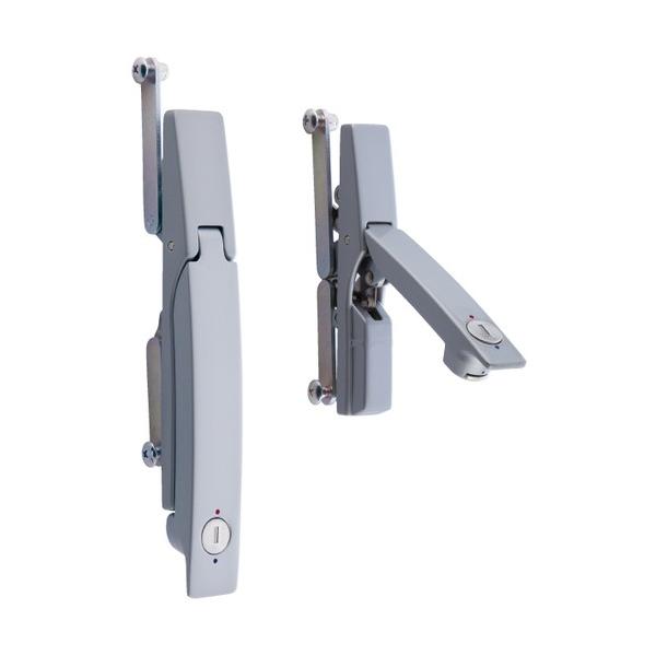 ■特徴 ・上下連動機構です。 ・施錠状態を示す色表示が付いています。 ・扉の密閉性を高めます。 【ハンドルの操作性◎】引き上げる、押し下げるだけの1操作で扉を開閉できます。また、ハンドルを引き上げた状態を保持します。 【解錠方法】鍵を挿入し...