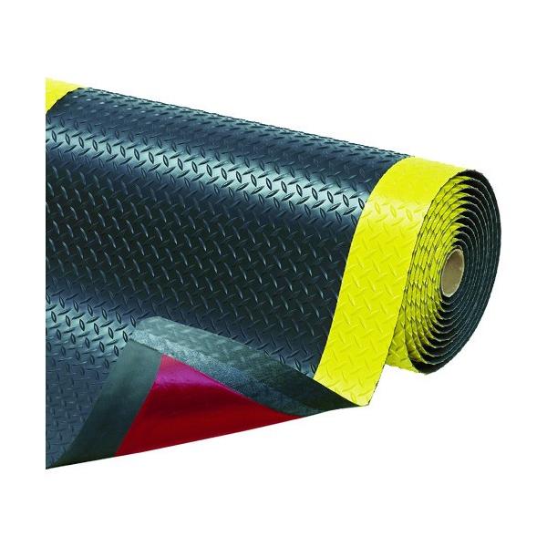 ●色:ブラック&amp;イエロー ●厚さ(mm):14 ●長さ(mm):910 ●幅(mm):600 ●すべり抵抗値(DIN51130):R10 ●防炎性能(EN 13501-1):Bfl-S1 ●材質/仕上:ポリ塩化ビニル（PVC）、微孔...
