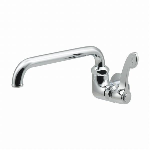 ■特徴 わずかな回転で十分な吐水量が確保できます。  ■仕様 JIS  B2061規格品 外ねじ外径約21mm 二条ねじスピンドル固定コマ仕様(一般地・寒冷地共用) レバーハンドル側90°開閉制限仕様 青・赤表示リング付 パイプの長さ：17...