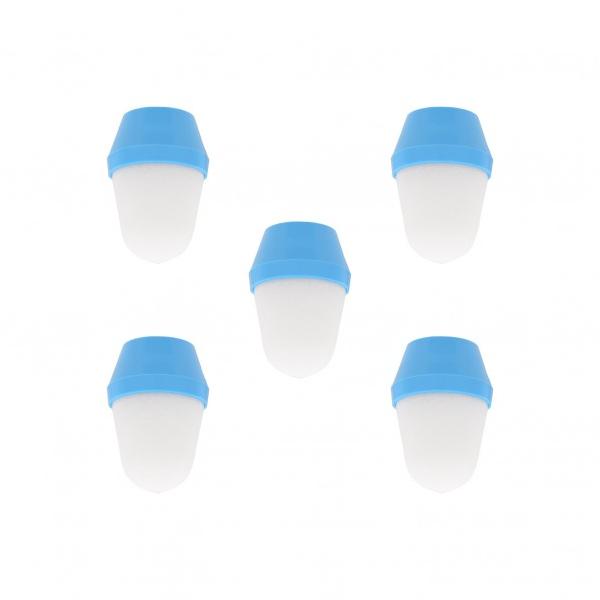 パイプの先端に差込んで使用する水道水ろ過用フィルターの5個入りです。 【特長】 ◆先端にふくらみのある外径16ミリ〜19ミリのパイプに取付できます。 ◆水ハネを防ぎ、水の汚れを取除きます。 【注意】 フィルターが色変わりしたら、新しいものと...