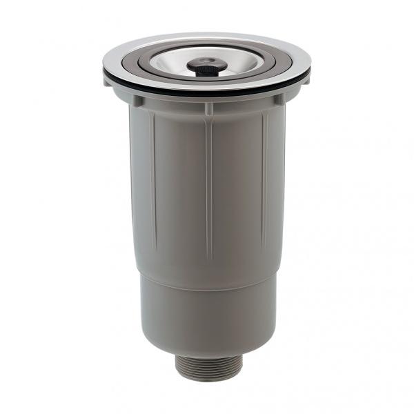 キッチン用の流し台排水トラップです。 【特長】 取付穴径:158ミリ(絞り段外径181ミリ) 取付はさみ込み厚:最大1.5ミリ 対応排水口径:180ミリ 水を溜めることができるので、つけ置き洗いなどに便利です。 マンションやアパートなどの賃...