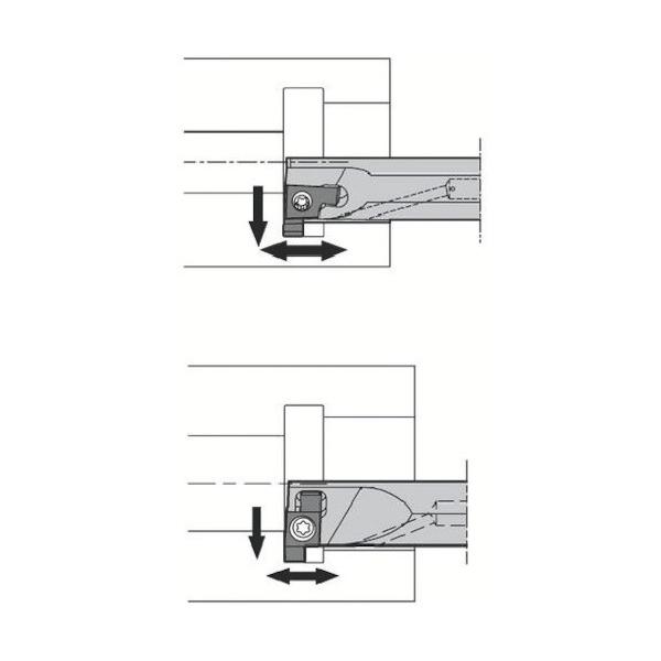 商品画像はイメージ画像です。実際とは異なる場合がございます。 ■特徴 クーラントホール付きです。  ■用途 内径溝入れ加工用。  ■仕様 スクリュークランプ方式 エクセレントバー オイルホール付き SIGE型：スクリュークランプで切りくず排...