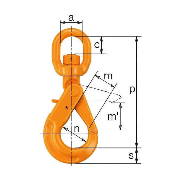 商品画像はイメージ画像です。実際とは異なる場合がございます。 ■用途 ラッチロック付きつり荷側用フック。   【重量】 2.1kg 【入数】 1個 HJK10