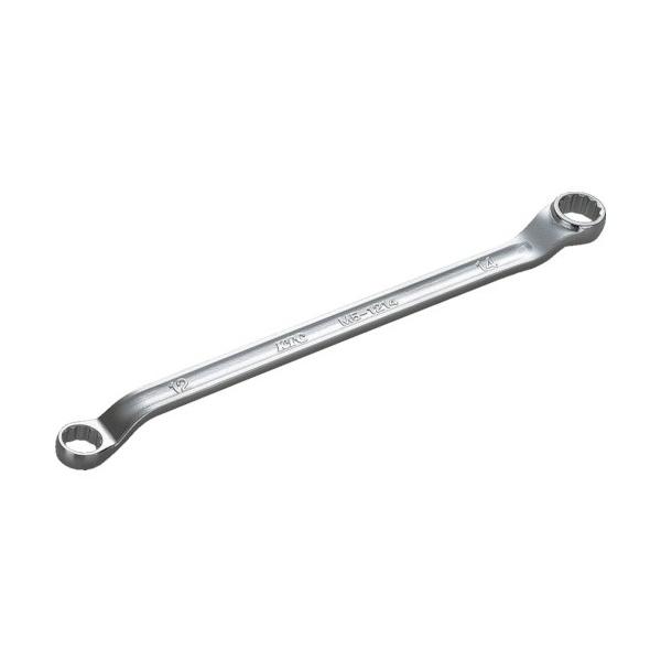 トルク伝達を最大限に発揮できる45°×6°のオフセット角度です。 (R1)型断面構造採用で、軽量でしなりに強くなっています。 くぼんだ場所のボルト・ナットにも掛かりやすく、ヘッドを裏返しての使用も可能です。 サイズ表示は大きく見やすい鍛造浮...