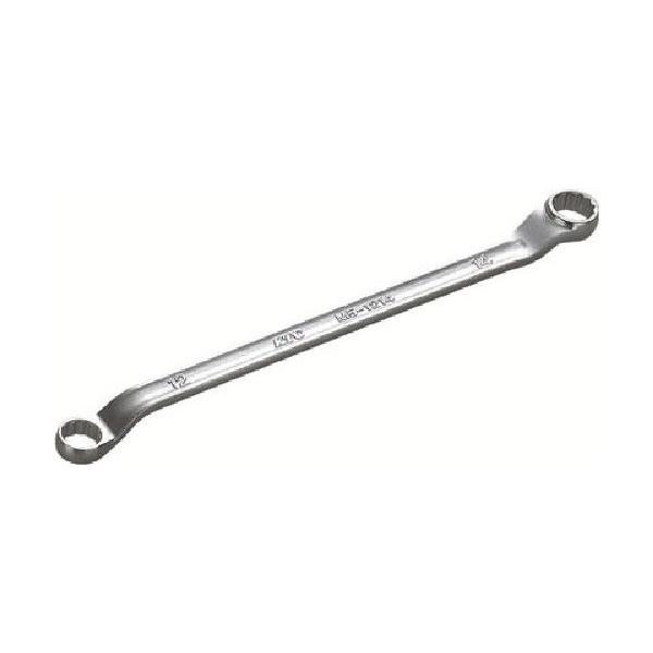 六角ボルト・ナットを締め緩めする為のめがねレンチ。 トルク伝達を最大限に発揮できる45度×6度のオフセット角度です。 窪んだ場所のボルト・ナットにも掛かりやすく、ヘッドを裏返しての使用も可能です。 サイズ表示は大きく見やすい鍛造浮出し刻印で...