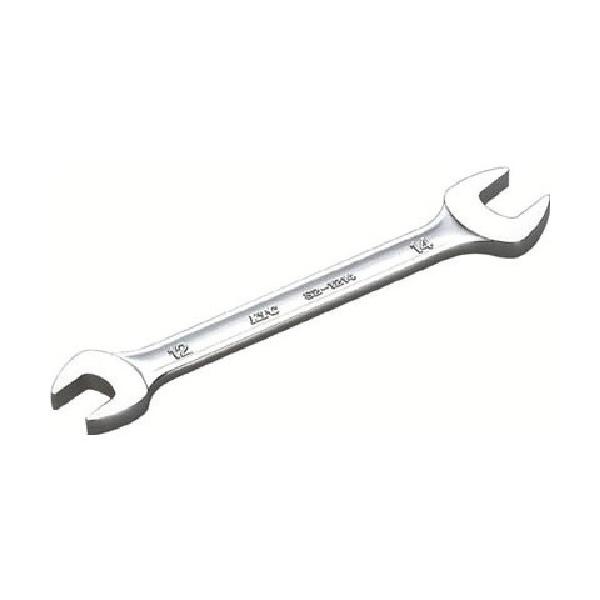 六角ボルト・ナットを締め緩めする為のスパナ。 新やり形ヘッド採用により、世界最小クラスのヘッド幅を実現しました。 I型断面構造採用で、軽量でしなりに強くなっています。 サイズ表示は大きく見やすい鍛造浮出し刻印です。 サイズ:5.5×7mm。...