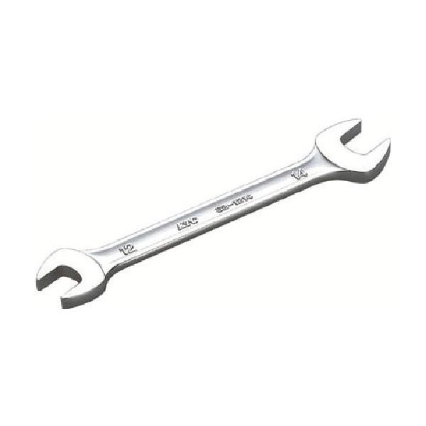 六角ボルト・ナットを締め緩めする為のスパナ。 新やり形ヘッド採用により、世界最小クラスのヘッド幅を実現しました。 I型断面構造採用で、軽量でしなりに強くなっています。 サイズ表示は大きく見やすい鍛造浮出し刻印です。 サイズ:29×32mm。...