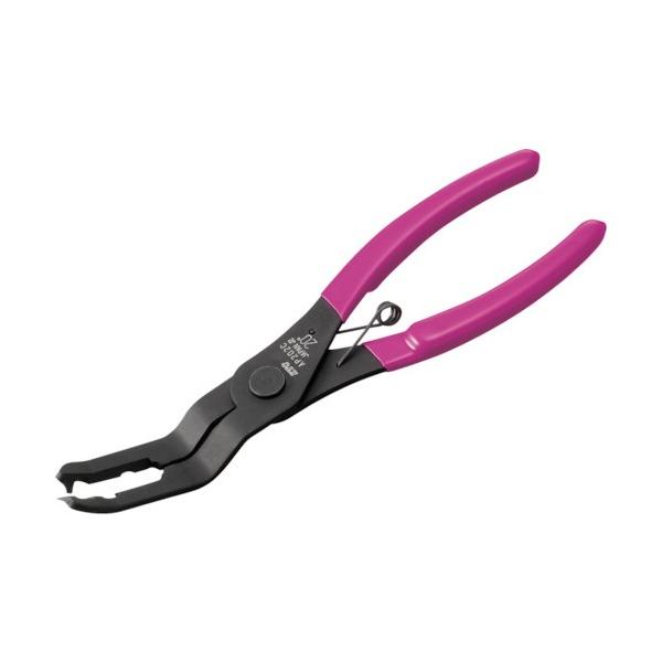 自動車のタイヤハウス内、アンダーカバー、前後バンパー等に使用されている三つ溝のロックピン引抜きタイプ樹脂製クリップの取り外しや取り付けに使用する専用工具です。 三つ溝が広いタイプ、狭いタイプの両方に適用します。 ロックピンに3方向から同時に...