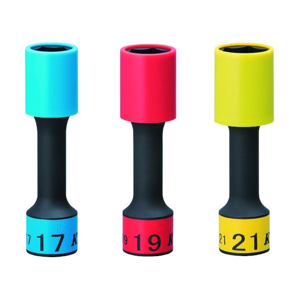 ホイールが傷つきにくい樹脂製ガード付きです。 用途 自動車のホイールナットの緩め・締めに使用する専用ソケットに。 口径部形状:六角 差込角(mm):12.7 対辺寸法(mm):17/19/21 セット内容(点):3   【重量】 617g ...