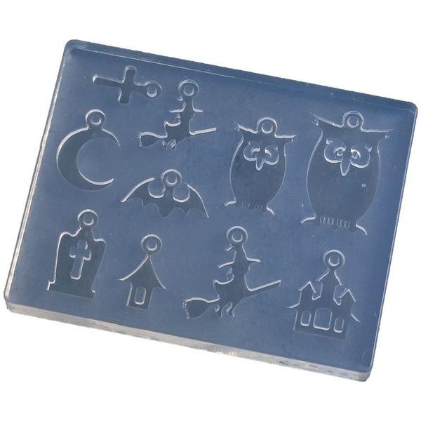 本体サイズ: フクロウ大: 22×15mm 小: 17×11mm・コウモリ: 14×9mm・魔女大: 17×14mm 小: 13×12mm・家大: 14×13mm 小: 13×8mm・月: 14×10mm・クロス: 12×7mm・墓: 15...