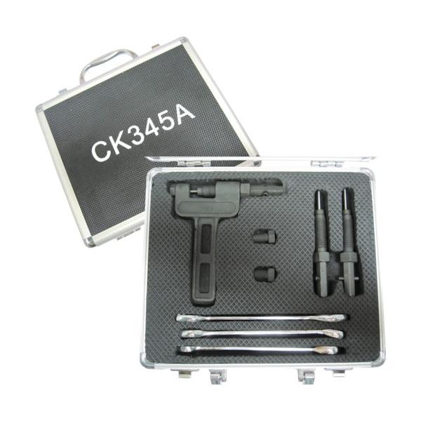 ■特徴 部品交換で複数の違うチェーンNOを切断することができます。 これ一つでNO35とNO40、NO50のチェーンが切断可能です。  ■用途 ローラチェーンの切断に。  ■仕様 対応ローラチェーンNO35、40、50 適合交換ピンCKP4...