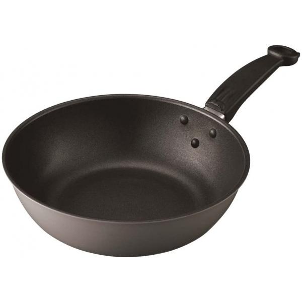 おすわりねこのにぎりやすいハンドルが特長の炒め鍋です  【サイズ】 405×250×95mm 【入数】 1個 DW5657