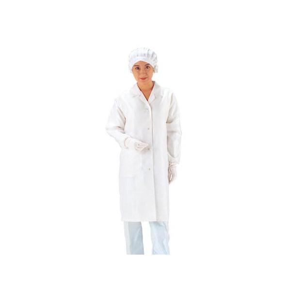 ●タイプ:女性用 袖口ゴム 右脇ポケット付 ●サイズ:LL ●着丈:100cm ●胸囲:115cm ●肩幅:44cm ●袖丈:58cm ●規格:クラス10000〜 ●カラー:ホワイト   【サイズ】 LL 【カラー】 ホワイト 【入数】 1...