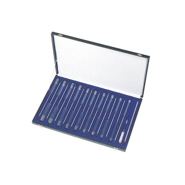 ※東京都計量検定所の検定証印付です。 ●目盛範囲:0.820〜0.880 ●全長:約300mm ●最小目盛:0.001 ●材質:ガラス ※代表画像です。 ケースは付属しません。 比重計  【入数】 1個