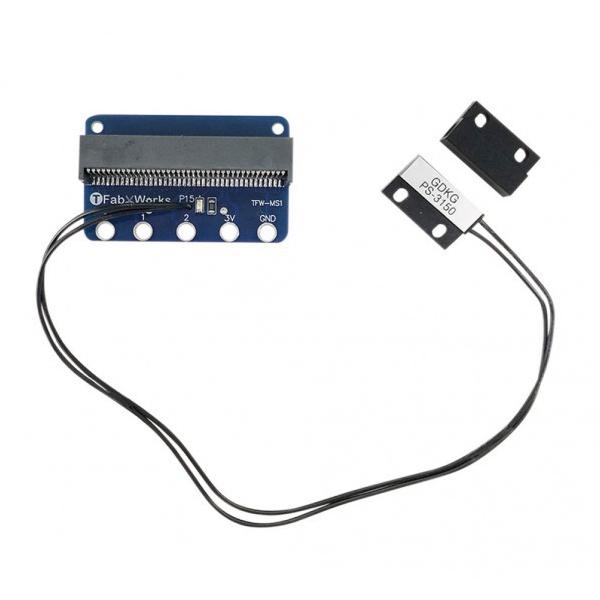 ●micro:bitに接続して使用することができる拡張パーツです。     ●Webソフト「MakeCode」に専用ブロックを追加することで簡単に使用できます。     ●マグネットがスイッチから離れたかどうかを検知します。    品名:マ...