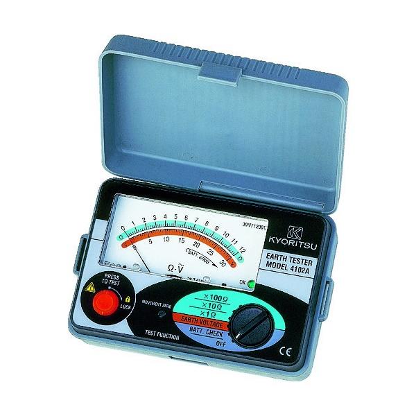 ■特徴 簡易測定（2極法）に対応したアナログアーステスタです。 A〜D種（3極法）の測定も可能です。  ■用途 接地抵抗の測定に。 ●接地抵抗(Ω):12/120/1200 ●地電圧(V):30 ●連続使用時間:47時間 ●ケース:ソフト ...