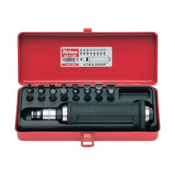 ■特徴 カム部分は耐摩耗性を向上させるため高硬度熱処理を施しています。 ヘッド部分は打撃による本体の割れを防ぐために低硬度熱処理を施しています。 ドライバ、ネジ回し  【入数】 1 AG112H